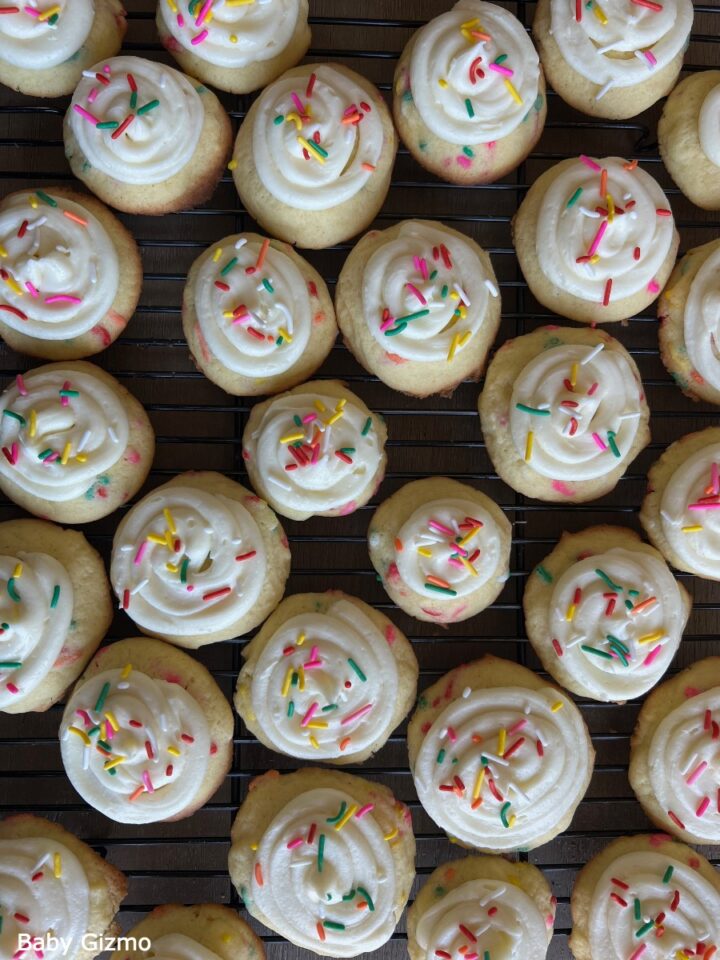 Mini Crumbl Birthday Cake Cookies Copycat Recipe | Baby Gizmo