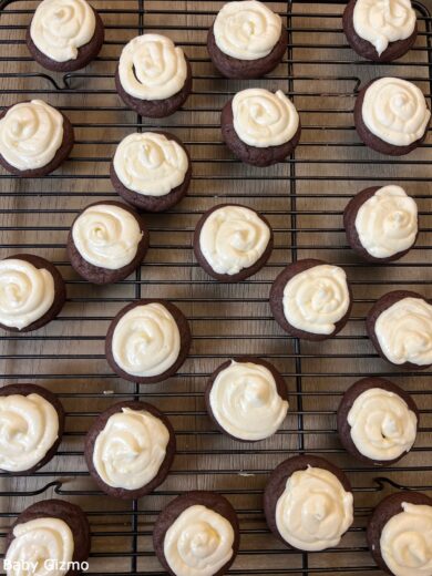 Mini Crumbl Red Velvet Cookies Copycat Recipe | Baby Gizmo