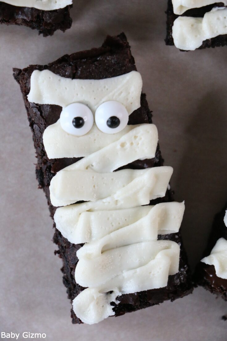 Halloween Mummy Brownie Sticks – Baby Gizmo