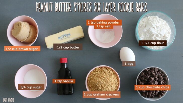 Peanut Butter S'mores Six Layer Cookie Bars – Baby Gizmo